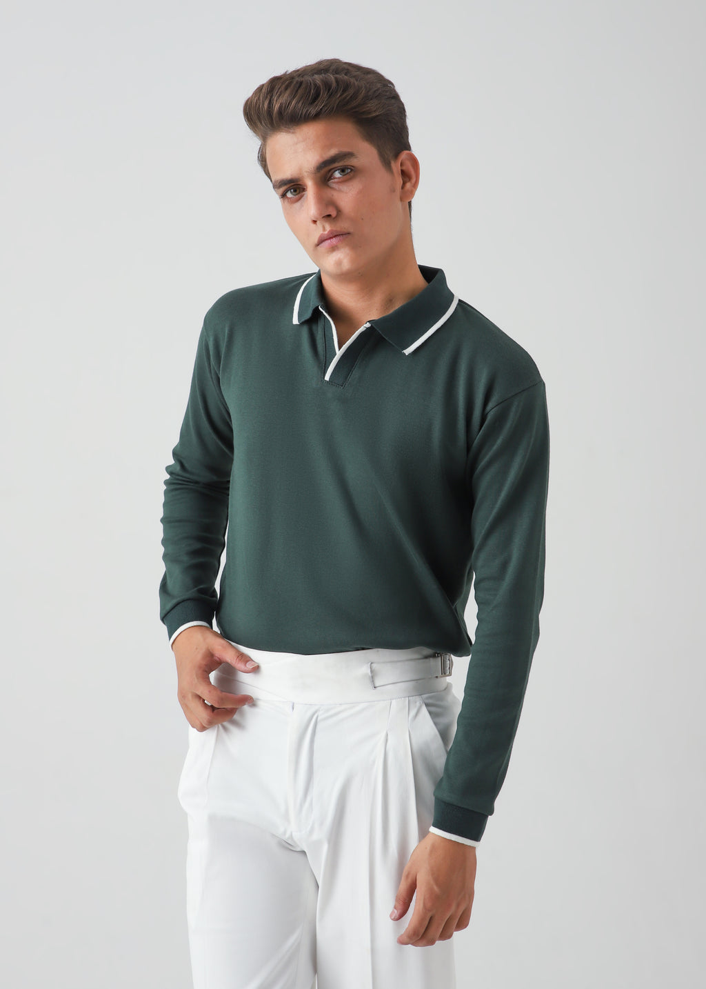 CLASSIC FULL SLEEVES POLO - GREEN – zilbil