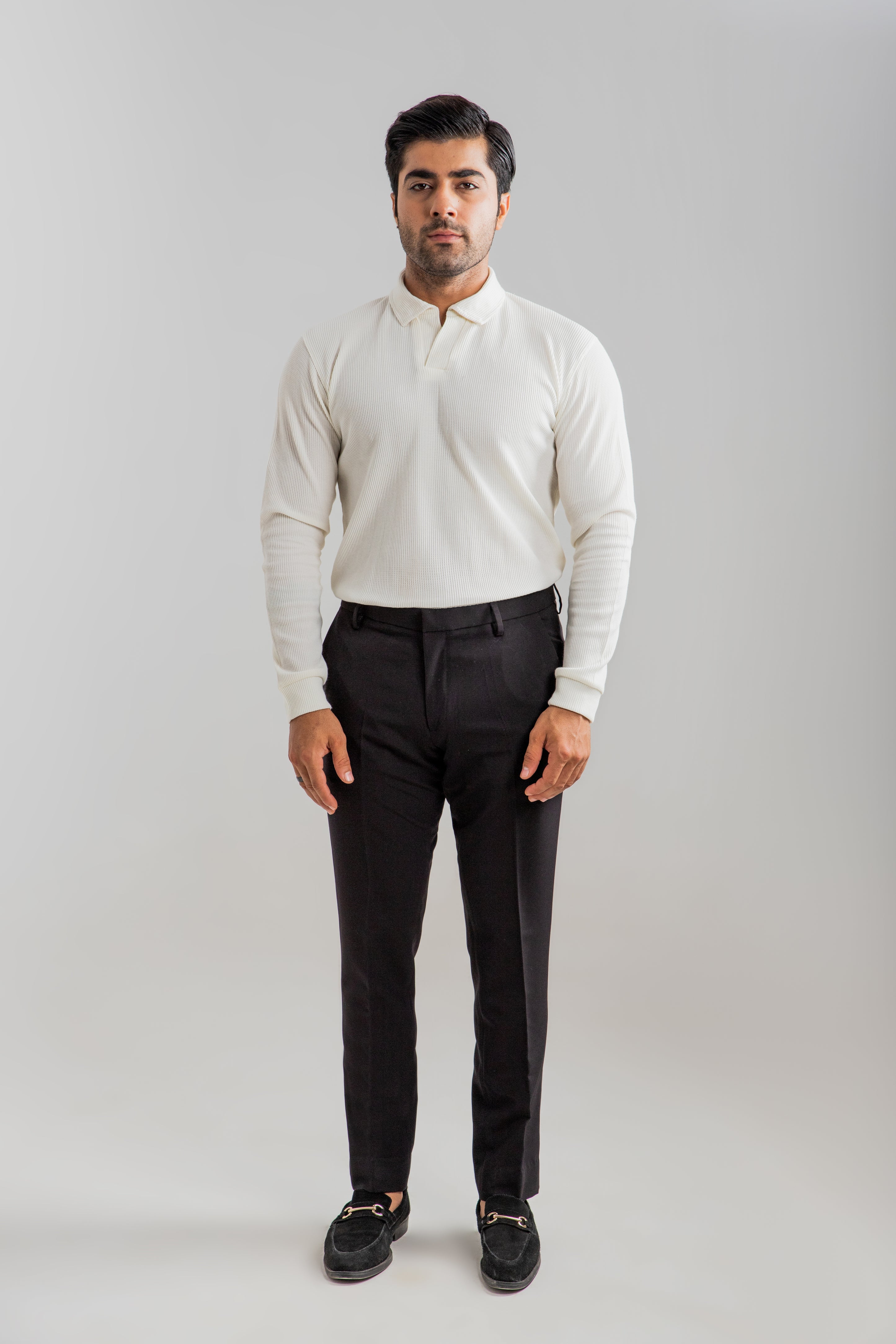 TEXTURED POLO SHIRT | WHITE – zilbil